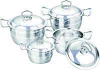 China Silver Stainless Steel Cooking Pans Non Stick Sauce Pot 410 201 Induction Compatible for sale