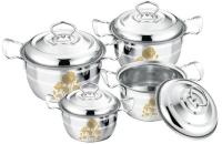China Silver Stainless Steel Cooking Pans Non Stick Sauce Pot 410 201 Induction Compatible for sale