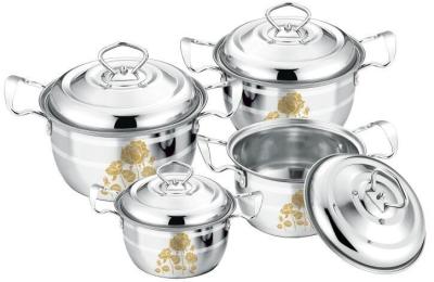 China Silver Stainless Steel Cooking Pans Non Stick Sauce Pot 410 201 Induction Compatible for sale