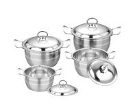 China Silver Stainless Steel Cooking Pans Non Stick Sauce Pot 410 201 Induction Compatible for sale