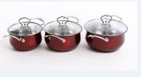 China 6 Piece Stainless Steel Cookware Set 16-20cm with Glass Lid Mirror Polish for sale