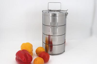 China Stainless Steel Lunch Box 2-4 Layers 14-16cm 2400ml Food Container for sale