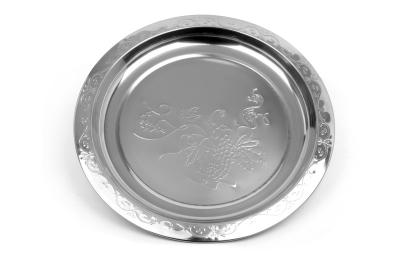China SGS 50cm Large Round Stainless Steel Tray for sale