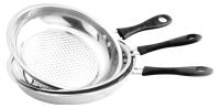 China Food Grade 410 Stainless Steel Non Stick Frying Pan 26cm Mirror Polish for sale