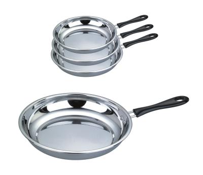 China Food Grade 410 Stainless Steel Non Stick Frying Pan 26cm Mirror Polish for sale
