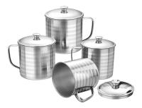 China 12oz 14oz 16oz Stainless Steel Mug Silver Camping Coffee Cup 250ml for sale