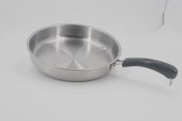 China Customk Stainless Steel Saute Pan 0.5mm 24cm Induction Cookware Skillet for sale