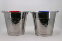 China Stainless Steel 20L Pail Bucket Custom Logo Ice Bucket for Home Hotel Use 0.4mm Thickness for sale