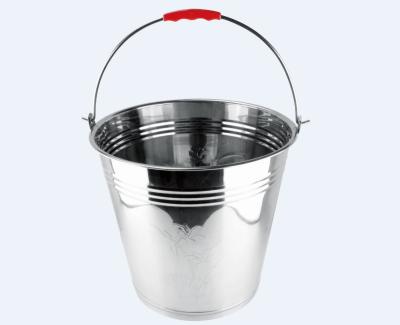 China Stainless Steel 20L Pail Bucket Custom Logo Ice Bucket for Home Hotel Use 0.4mm Thickness for sale