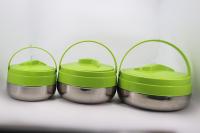 China Office Stainless Steel Lunch Box Keep Warm Green Cover 2L to 10L Capacity for sale