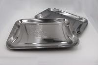 China Stainless Steel Square Tray 0.5mm Thickness 24pcs per Carton Silver Bar Tray for sale