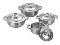 China 8 Piece Mirror Finished Stainless Steel Pots and Pans Set 0.5mm Thickness Cooking Set for sale
