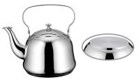 China Full Mirror Polished Stainless Steel Tea Kettle Food Grade SS201 0.4mm Thickness Whistling for sale