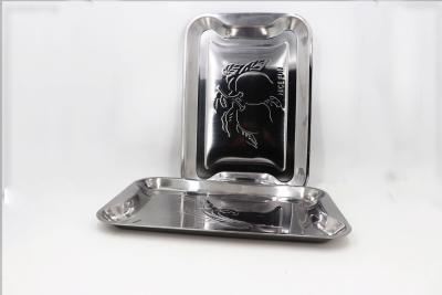 China Stainless Steel Baking Tray 0.5mm Thickness 40x30cm Rectangular Tea Tray for sale