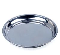 China Mirror Polished Stainless Steel Fruit Tray 30cm Round Durable Serving Dish for sale