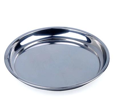 China Mirror Polished Stainless Steel Fruit Tray 30cm Round Durable Serving Dish for sale