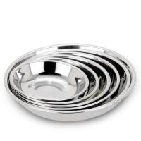 China Stainless Steel Round Serving Tray 0.5mm Thickness for Food Fruit Dessert Home Use for sale