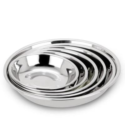 China Stainless Steel Round Serving Tray 0.5mm Thickness for Food Fruit Dessert Home Use for sale
