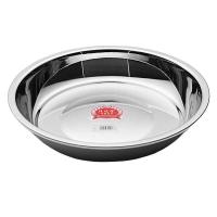 China 40cm Stainless Steel Round Tray Fruit Plate 0.5mm Thickness Polished Finish for sale