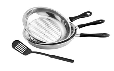China Round Stainless Steel Non Stick Frying Pan Set 0.5mm Thickness 24 Sets per Carton for sale