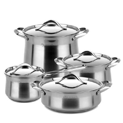 China 410 # Stainless Steel Cooking Pot 0.4mm Thickness High Heat Efficiency for sale