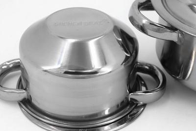 China Stainless Steel Non Stick Pots and Pans Set 8 Piece Ss410 Kitchen Cookware Induction Compatible for sale