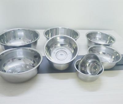 China Stainless Steel Mixing Bowl Set 16-40cm Durable Kitchen Salad Basin for Dog Food Water for sale