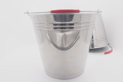 China 5L Stainless Steel Pail Bucket with Handle Ice Bucket Metal Milk Bucket 0.25mm for sale