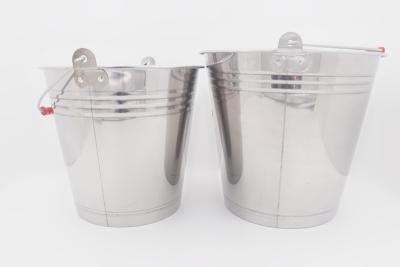 China 4L Stainless Steel Pail Bucket with Handle 0.25mm Thickness Household Water Bucket for sale