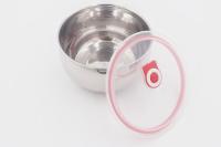 China 3-Piece Stainless Steel Food Storage Container Set 14cm 16cm 18cm Round Kitchenware for sale