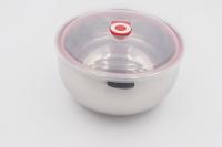 China 3pcs 201 Stainless Steel Mixing Bowl Set 16cm 18cm 20cm Airtight Food Container with Lid for sale