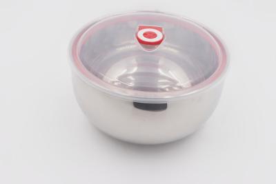China 3pcs 201 Stainless Steel Mixing Bowl Set 16cm 18cm 20cm Airtight Food Container with Lid for sale