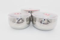 China Stainless Steel Mixing Bowl Set 4pcs 14-20cm Nesting Storage Box with Lids for Kitchen for sale