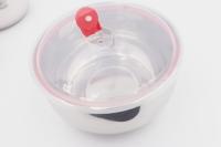 China 201 Stainless Steel Mixing Bowl Set 3pcs 14 16 18cm with PP Lids Stackable Food Container for sale