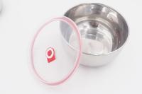 China 4pcs Stainless Steel Mixing Bowl Set 14-20cm Kids Lunch Box with Plastic Lids for sale