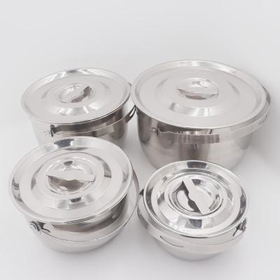China 5pcs Basin Lid Stewed Soup 26.3cm Stainless Steel Cooking Pot for sale