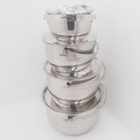 China 4pcs Stainless Steel Soup Bowl Set 15-24cm Non-Magnetic Cooking Pot with Lids for sale