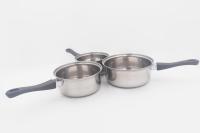 China Stainless Steel Milk Pot Set 3pcs 14-18cm with Bakelite Handle for Induction Cooker for sale