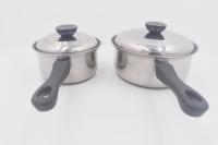 China Stainless Steel Milk Pot Set 3pcs 14-18cm with Bakelite Handle for Induction Cooker for sale