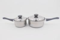 China 3 Piece Stainless Steel Nonstick Sauce Pan Set 14cm 16cm 18cm Induction Compatible for sale