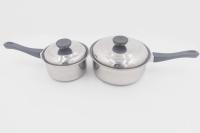 China Stainless Steel Coffee Warmer Turkish Milk Pot Set 3pcs 14cm 16cm 18cm Camp Cooker for sale