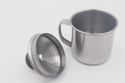 China Customized 11cm Stainless Steel Tea Mug Metal Travel Cup with Lid 255g for sale