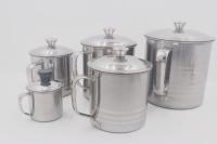 China 6pcs 14cm Stainless Steel Beer Drinking Cup With Handle for sale