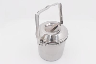 China 1.5L Stainless Steel Food Storage Pot with Lid Handle for Outdoor Picnic Travel for sale