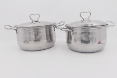 China 0.7mm Stainless Steel Soup Pot Set 16cm 18cm 4pcs Household Cookware for sale