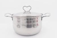 China 16cm 18cm Stainless Steel Stockpot Set 0.7mm Thick Cooking Stew Pot for Gas Stove for sale