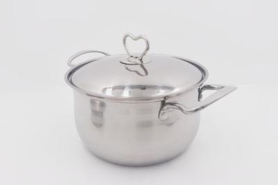 China 18cm Multi Functional Boiling Stock Pot Rolled Edge With Steel Cover for sale