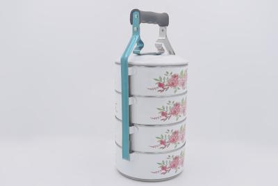 China 0.212cbm Folding Stainless Steel Lunch Box With Side Clips Carrier for sale