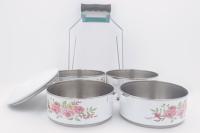 China Double Layer Stainless Steel Tiffin Lunch Box Carrier 16cm Food Container for sale