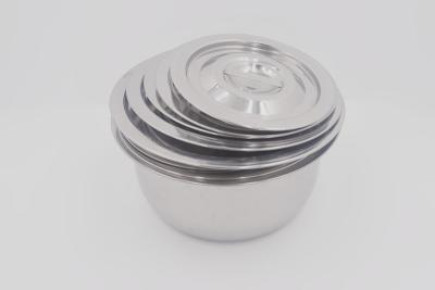 China 10pcs Stainless Steel Stock Pot Set 15-27cm Cooking Basin with Lids for sale